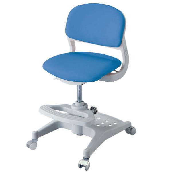 コイズミ ハイブリッドチェア 学習デスクチェア 合成皮革張り　HyBrid Chair パッションブルー色 CDC-874※足置き付回転学習椅子、コイズミブランド。※ガス圧でワンタッチ昇降（体重を掛けてレバーを操作すると座面が下がり、腰を浮...