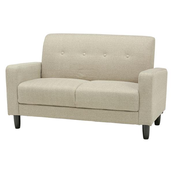 布張り二人掛けソファ ベージュ色 天然木 モダンデザイン 2人用ソファ KEIDIゆったりとくつろぎのインテリア座面は鋼製S字スプリング+ウレタン仕様で弾力のあるしっかりタイプです。ねじ込み足を取り外して、ロータイプソファーとしてもご利用い...