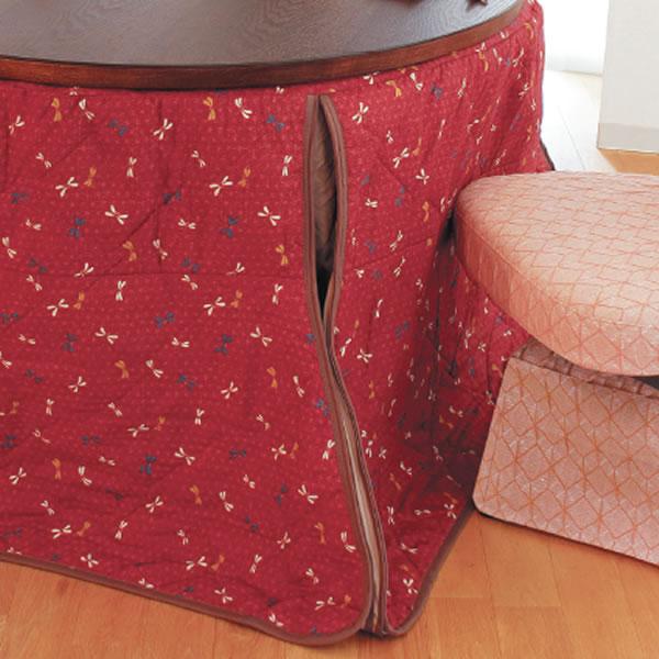 ハイタイプダイニングこたつ布団 円形 110センチ丸 コタツ用 掛けふとん 国産 日本製 トンボ柄 KF-508円形のダイニングこたつ布団です。暖かな色合いにトンボ柄をあしらったモダンな和柄で洋室にも和室にも合うデザインです。こたつは省エネ...