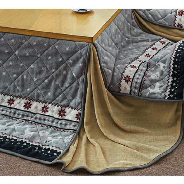 ハイタイプ/ダイニングこたつ布団　長方形90×60巾コタツ用 ラナフ ノルディック柄960 高脚用薄掛け布団ノルディック柄の落ち着いた雰囲気のハイタイプこたつ布団です。肌触りの柔らかなポリエステル生地のキルティング仕様です。薄掛けふとんです...