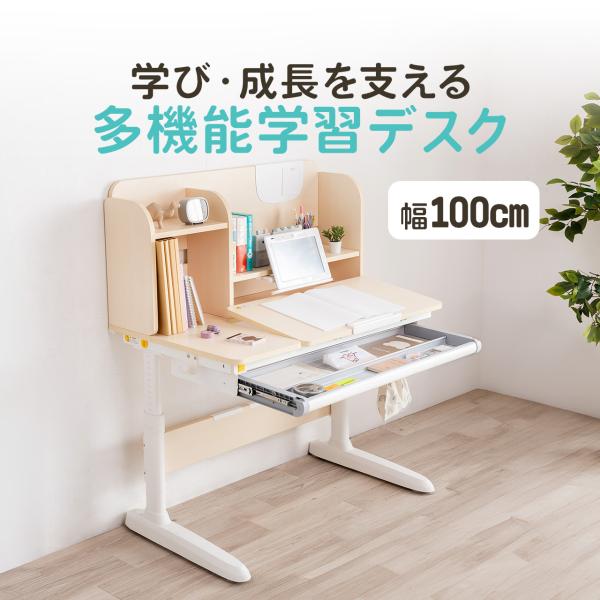 品番：100-ERD052LM多機能な学習机。手動昇降で高さ調節可能（52cm〜78cm）。小物収納引き出し。角度変更チルト天板採用。書籍などを収納できるシェルフ。マグネットに対応した金属製ハンギングボード。バッグ引っかけ用フック。低ホルム...