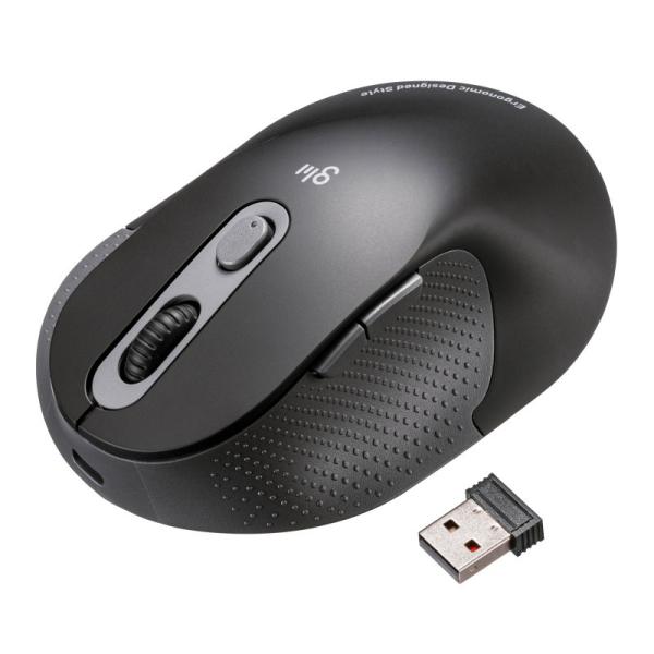 品番：401-MAEWBS528MBK指や手のひらにそったカーブで腱鞘炎予防になるエルゴノミクスマウス。USB Aレシーバーによる2.4GHzワイヤレス。低いタイプ。約50分で充電できる急速充電仕様。ブラック。合計5,000円以上お買い上げ...