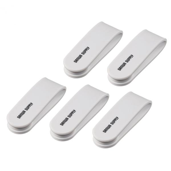 品番：CA-517Wここがポイント！・ケーブルを束ねたり、メモを固定可能・両端が磁石でワンタッチ留める・フレキシブルでスマホスタンドにも・自宅、職場、学校など幅広い場面で使用可能イヤホン、ケーブルなどをまとめることができるシリコン製のクリッ...