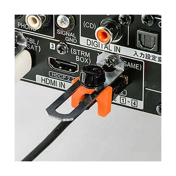 品番：CA-NB007合計5,000円以上お買い上げで送料無料(一部商品・地域除く）！AVレシーバー用HDMIプラグが誤って抜けるのを防止するI/Oロック（R）HDMI-WIDE。関連キーワード：サンワサプライ サンワダイレクト ケーブルタ...