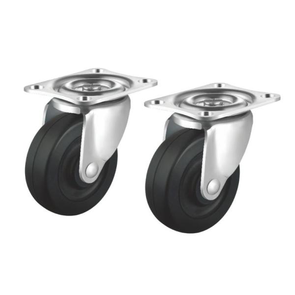 品番：CST-75E-FRE2ここがポイント！・互換性の高い汎用キャスターで交換が簡単・75mm径のゴム素材でなめらかな動き・許容荷重50kgで頑丈・プレート式自在車キャスターで取り付け簡単汎用キャスター用ゴム車輪、プレート式自在車キャスタ...