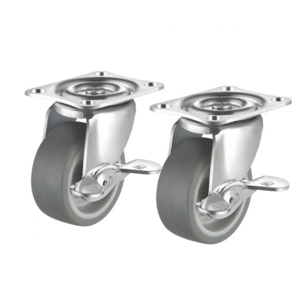 品番：CST-75TP-FRST2ここがポイント！・汎用キャスターで交換対応可能・車輪径75mm、軽量で衝撃吸収性・耐油性、耐候性、耐薬品性に優れる・取付寸法が55×42mmで取り付け簡単・許容荷重65kgで物流倉庫や工場で活躍汎用キャスタ...