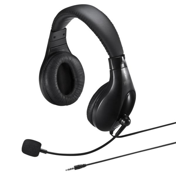 品番：MM-HS401BKここがポイント！・40mm口径スピーカーで迫力音楽・大型ソフトイヤーパッド採用・フレキシブルアームでマイク位置調整・ウインドスクリーンでノイズ軽減・耳元で音量調整可能・4極対応機器に使用可能関連キーワード：サンワサ...