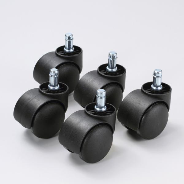 品番：SNC-CAST5合計5,000円以上お買い上げで送料無料(一部商品・地域除く)！ カーペット床上での使用に適したナイロン製のキャスター。キャスター差し込み穴直径11mm〜12mmに対応の5本足のOAチェア用。関連キーワード：サンワサ...