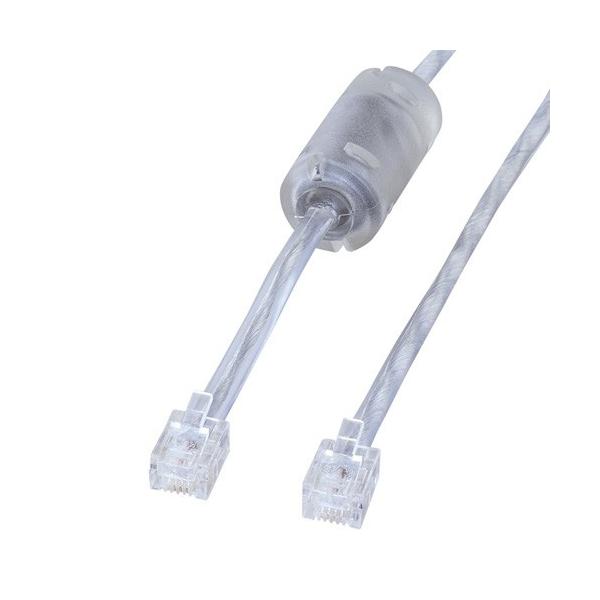 品番：TEL-FST-02N2合計5,000円以上お買い上げで送料無料(一部商品・地域除く)！ ノイズに強いフェライトコア付ツイストモジュラーケーブル。シルバー・0.2m。関連キーワード：サンワサプライ サンワダイレクト