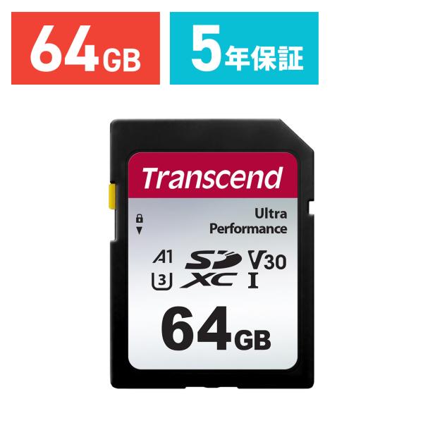 品番：TS64GSDC340S仕様■サイズ：W32×D24×H2.1mm■重量：2g■容量：64GB■規格：SDXC UHS-I U3 Class10 V30 A1■速度：最大読み出し160MB/s・最大書き込み50MB/s■動作電圧：2....