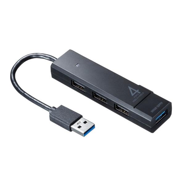 品番：USB-3H421BK合計5,000円以上お買い上げで送料無料(一部商品・地域除く）！USB3.1 Gen1×1ポート、USB2.0×3ポートのコンボタイプUSBハブ。ブラック。関連キーワード：サンワサプライ サンワダイレクト