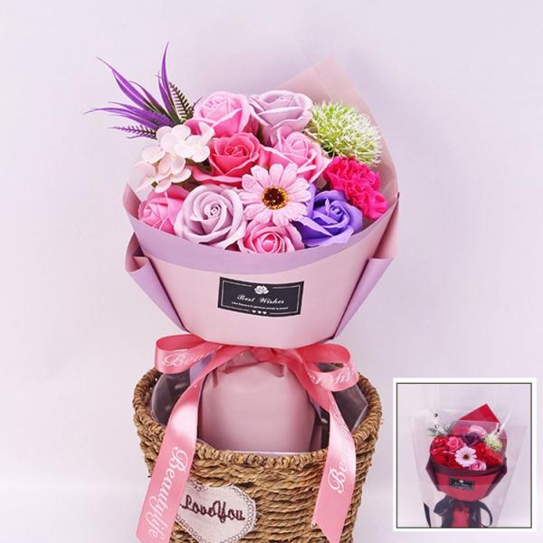 ■ 品名:ブーケ（造花）     ■ 素材:soap sheet■ カラー：全2色■ サイズ：全長35cm■ 内容：1本(花11輪)sanwafashionの人気検索ワード： ウエディングブーケ 安い 結婚式 花嫁 ブーケ ローズ 造花 花...