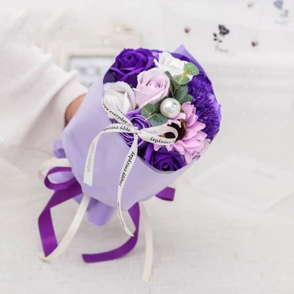 ■ 品名:ブーケ（造花）     ■ 素材:soap sheet■ カラー：全3色■ サイズ：全長30cm■ 内容：1本(花11輪)sanwafashionの人気検索ワード： ウエディングブーケ 安い 結婚式 花嫁 ブーケ ローズ 造花 花...