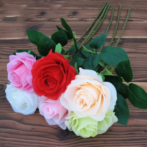 ■ 品名:飾り用造花     ■ 素材:絹■ カラー：全8色■ サイズ：全長50cm、花の直径8.5cm■ 内容：1本*15sanwafashionの人気検索ワード： ウエディングブーケ 安い 結婚式 花嫁 ブーケ ローズ 造花 花束 ブラ...