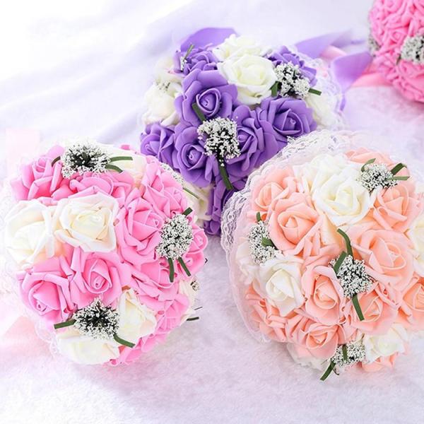 ■ 品名:ブーケ（造花）     ■ 素材:PE■ カラー：全8色■ サイズ：幅25cmsanwafashionの人気検索ワード： ウエディングブーケ 安い 結婚式 花嫁 ブーケ ローズ 造花 花束 ブライダルブーケ ウェディング アレンジ...