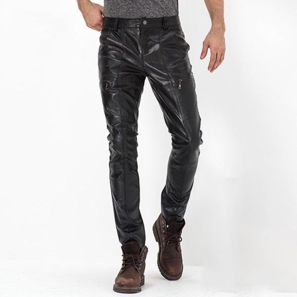 ■ 品名：本革革パン■ 素材：羊革■ カラー：全2色■ サイズ：M-3XL■ 季節：秋、冬sanwafashionの人気検索ワード： レザーパンツ　ロングパンツ　スリムパンツ　スキニーパンツ　革パン　メンズパンツ　モーターパンツ 　ライダー...
