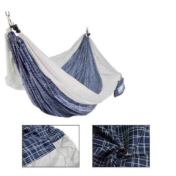【品名】：ハンモック【素材】: ナイロン 【カラー】：A【サイズ】:300*200CM【生産地】：中国【耐荷重】：181KGゆらゆら心地いい、人気の収納袋付きハンモックです。速乾性にもすぐれ、汗で湿って不快になる、なんてことも気にする必要な...
