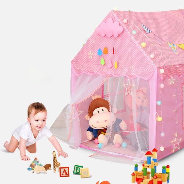 ■品名：キッズテントハウス■材質：ポリエステル+合金■カラー：全2色■サイズ（約）：142*142*100cm※ボールは付属しません。sanwa fashionのキーワード：キッズテントハウス ボールハウス 子供用テントハウス　収納バッグ付...