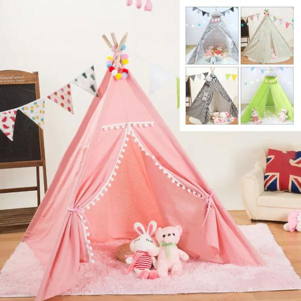 ■品名：キッズテントハウス■材質：綿麻 +天然木■カラー：全11色■サイズ（約）：SMALL、BIGsanwa fashionのキーワード：キッズテントハウス ボールハウス 子供用テントハウス　収納バッグ付き 室内 屋内 キッズ ベビー お...