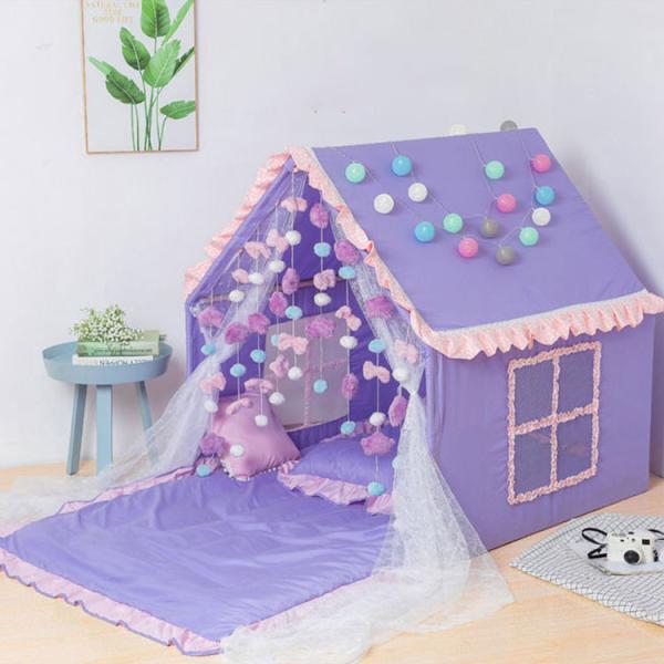 ■品名：キッズテントハウス■材質：ポリエステル+チュール+天然木■カラー：A■サイズ（約）：200*110*125cmsanwa fashionのキーワード：キッズテントハウス ボールハウス 子供用テントハウス　収納バッグ付き 室内 屋内 ...