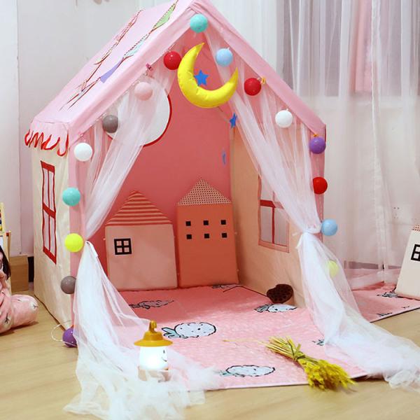 ■品名：キッズテントハウス■材質：ポリエステル+チュール+PVC■カラー：A■サイズ（約）：120*100*90cmsanwa fashionのキーワード：キッズテントハウス ボールハウス 子供用テントハウス　収納バッグ付き 室内 屋内 キ...