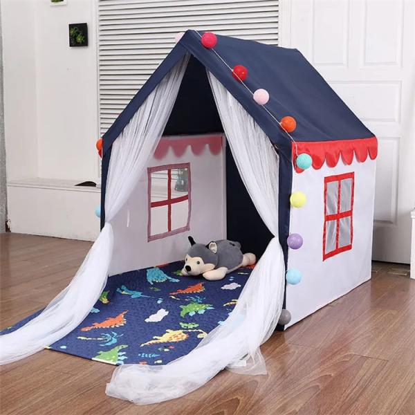 ■品名：キッズテントハウス■材質：オックスフォード+PVC+チュール■カラー：A■サイズ（約）：105*90*125cmsanwa fashionのキーワード：キッズテントハウス ボールハウス 子供用テントハウス　収納バッグ付き 室内 屋内...