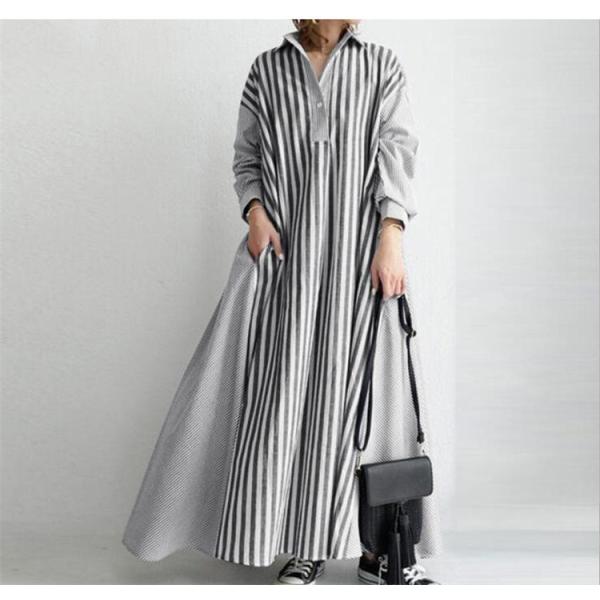 商品名 ワンピース素材 ポリエステルカラー ピンク　ブルー　ブラック（写真参考）※モニターの発色の具合により実際の商品と色が異なる場合がございます。サイズ(cm) M: 着丈：134 バスト：114 肩幅：59 袖丈50L: 着丈：135 ...