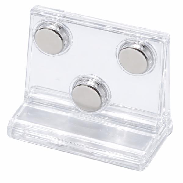 小さいながらも強力キャッチ！大切なPOPをしっかりつかんで離しません。透明感のある素材で表示物を邪魔せず、売場やデスクに自然に馴染みます。磁石でしっかり固定できるため、紙の差し替えも簡単。値札・案内表示・メッセージカードなど、幅広い用途に対...