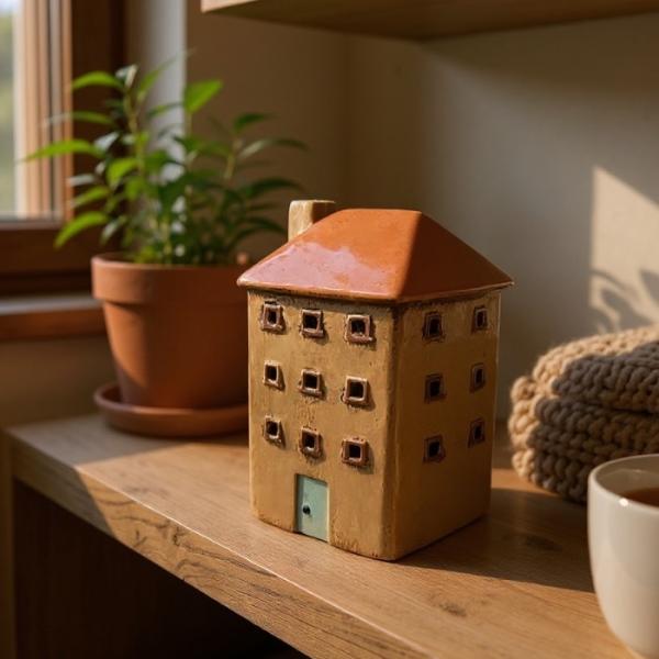 この美しいキャンドルハウスは、あなたのインテリアに温かみとおしゃれをもたらす特別なアイテムです。ヨーロッパの街並みを思わせるデザインが、見る人の目を引き付け、空間全体に優雅でロマンティックな雰囲気を与える存在となります。このキャンドルホルダ...