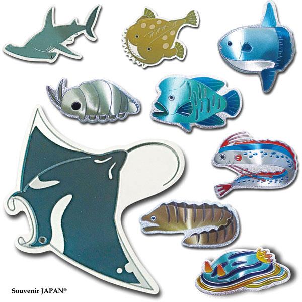 関連ワード: マグネット 磁石 マンタ シュモクザメ アンコウ マンボウ ダイオウグソクムシ ウミウシ ウツボ リュウグウノツカイ ナポレオンフィッシュ海の仲間たちがマグネットになりました！生き物の形に合わせてカットされたダイカット型で、絵...