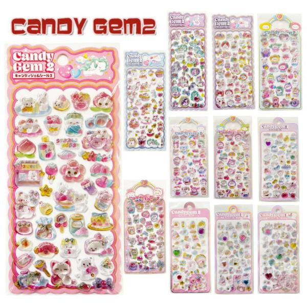 【発売日：2014年05月05日】原宿 ピクニック 3D 立体 ドロップ シール ステッカー 可愛い キャンディジェムシール2 シール ぷくぷく ぷっくり ジェム風 シール交換 シール帳 可愛い ストーン パステル 女の子 立体シール かた...