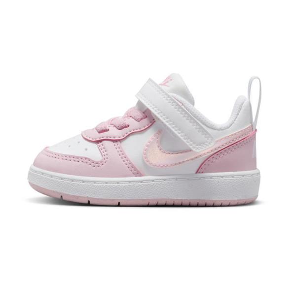 【発売日：2014年09月30日】ナイキ ローカット キッズ ベビー スニーカー ナイキ コート ボロー LOW リクラフト TD ロー ダンス DV5458 105 ストリート バスケット 子供靴 ホワイト ピンク ベルクロ 白 普段履き...