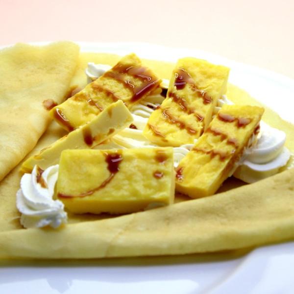 ・商品内容：クレープ（カスタードプリン）<BR> ・保存方法：冷凍（-15℃以下）・賞味期限：21日<BR>・お召上がり方法：冷蔵庫で3〜4時間程解凍して下さい<BR>・アレルギー表示：乳、卵、小麦&lt...