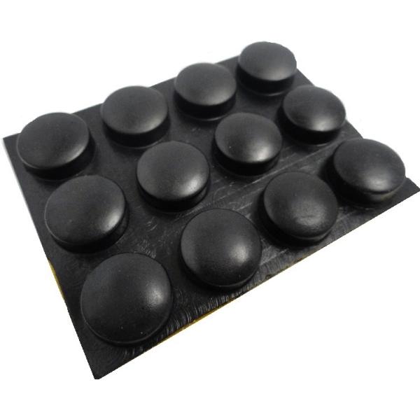 シール付ゴム足　円の直径φ17.5mm　高さ7mm　シール接着ゴム足・ケース用ゴム足　12個入　＜2zi-038＞