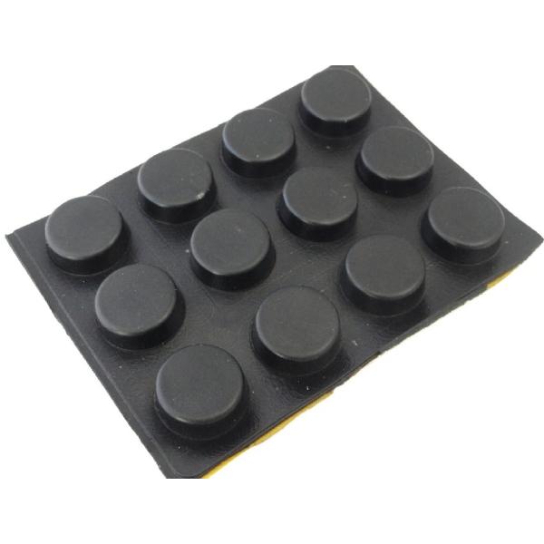 シール付ゴム足　円の直径φ19mm　高さ6mm　シール接着ゴム足・ケース用ゴム足　12個入　＜2zi-041＞