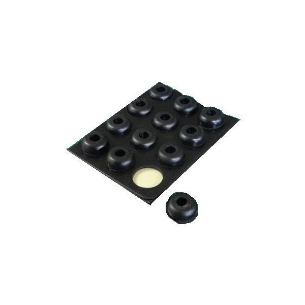 シール付ゴム足　円の直径φ15mm　高さ約7mm　シール接着ゴム足・ケース用ゴム足　12個入　＜2zi-063＞