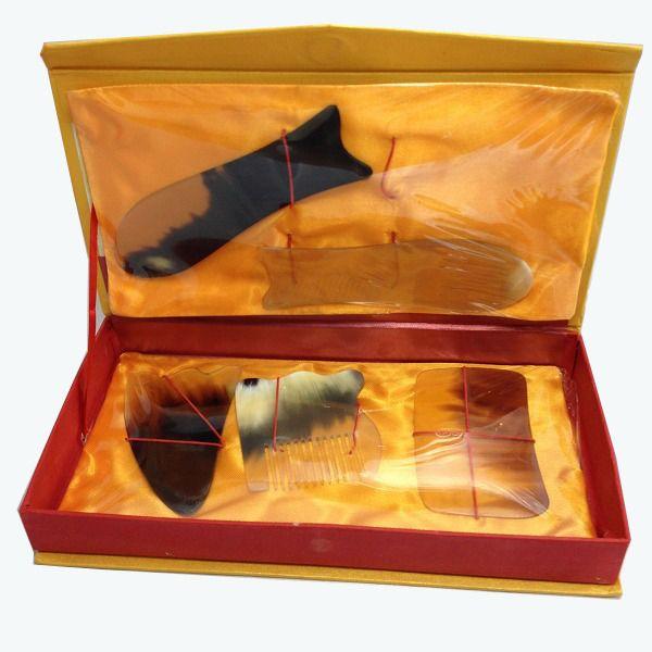 送料無料/かっさ（グアシャ） 黄牛角製 セットＢ  簡単に経絡刺激が行える  身体部、顔面部、頭部など全身対応の５種類セット  １００％天然黄牛角製   ３〜５日程、痕が赤く残る場合があります。使用にはご了承の上、お買い求め下さい。中国伝統...