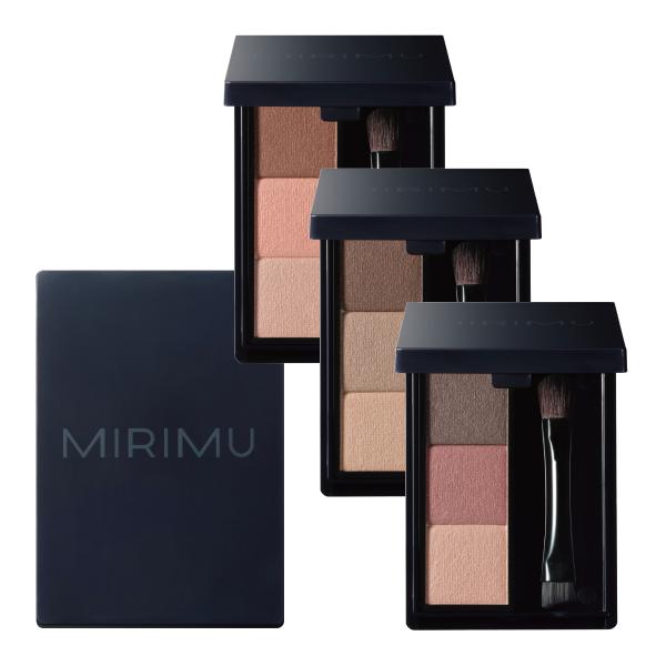 単色でも混ぜても使える眉用パウダー！絶妙な濃淡の3色パウダーが、ふんわり美眉に仕上げます。MIRIMU アイブロウパウダー 3色展開 アイブロウ 3色パウダー 眉用 (メール便対象品)
