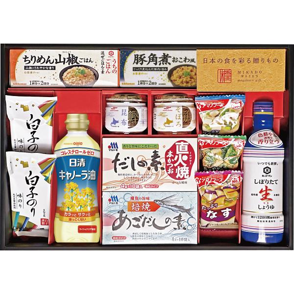 【発売日：2026年08月25日】申込番号　Y6044-558食品ギフト　ごはんのお供やおかずとして大活躍の人気アイテムを揃えたもらって嬉しいギフトです。●キッコーマンしぼりたて生しょうゆ４５０ｍｌ　　、キッコーマン混ぜごはんの素豚角煮おこ...