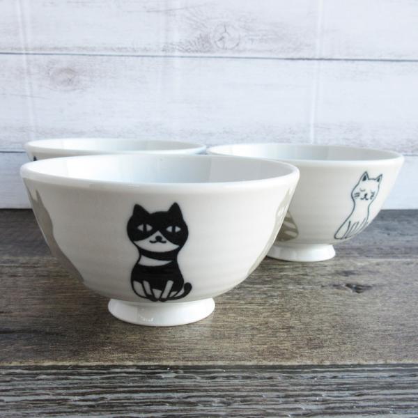 【商品名】モノトーン ネコちゃん 茶碗 11.3cm【規格】アウトレット【サイズ】直径 約11.3cm×高さ 約6.3cm【重量】約120g【容量】満水時 約270cc【素材】日本製磁器　電子レンジ…OK　食器洗浄機…OK　オーブン…NG【...