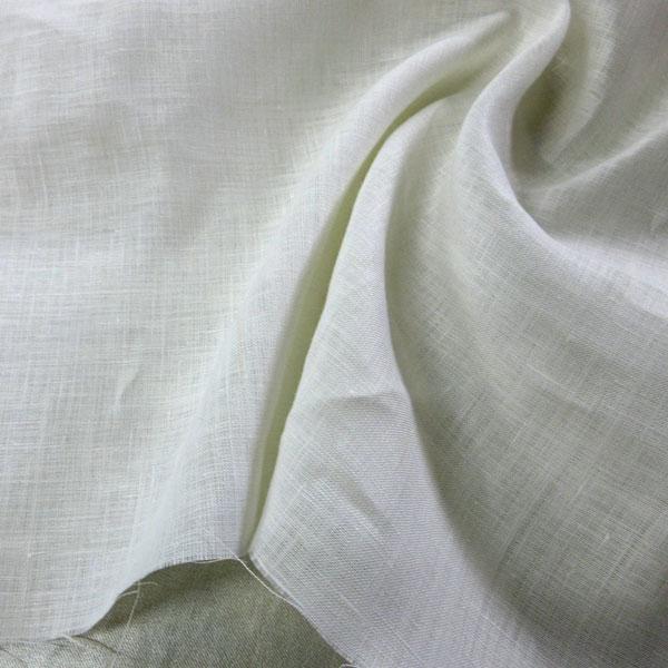 リネン100%織生地（OEB-39390W）無地（白/蛍光晒）素材：  リネン100%WEIGHT:（約140g/m）生地巾：112cmネコポス便：1m（数量2）まで可能です。高級リネン生地♪プライス品ですやや薄地（フレンチリネン風）でハリ...