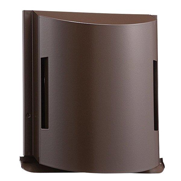 【サイズ】　呼び径：φ100ｍｍ　横幅：140mm　縦幅：144mm　奥行（出幅）：57mm【カラー】　ブラウン色【材質】　フード：SUS304(t0.5)　ガラリ：SUS304(t0.5)　パイプガイド：NSSC180(t0.5)　天板：...