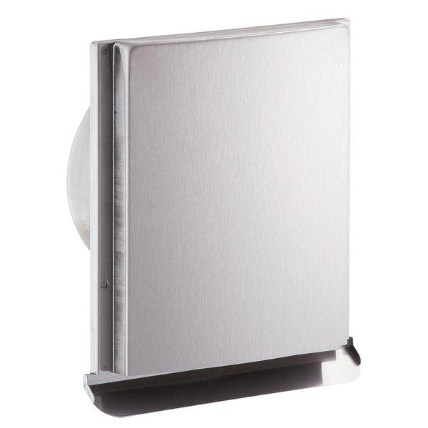 【サイズ】　呼び径：φ100ｍｍ　横幅：140mm　縦幅：144mm　奥行（出幅）：22mm【カラー】　クリア【材質】　フード：SUS304(t0.5)　ガラリ：SUS304(t0.5)　パイプガイド：NSSC180(t0.5)　防虫網：S...