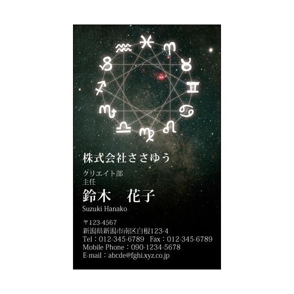 お店、自営業、フリーのご職業からスポーツ、ホビーまで豊富なデザインを取り揃えています ショップカード・ポイントカード・インフォメーションにも！【占い師・占い・占星術・運勢】    用紙サイズ：55mm×91mm枚数：100枚入／1個