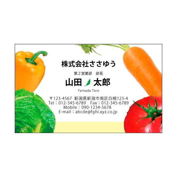 お店、自営業、フリーのご職業からスポーツ、ホビーまで豊富なデザインを取り揃えています ショップカード・ポイントカード・インフォメーションにも！【農業・農家・野菜】 用紙サイズ：55mm×91mm枚数：100枚入／1個