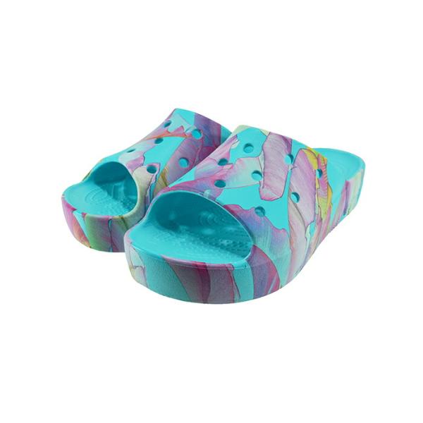 送料込み クロックス crocs CLASSIC PLATFORM PALM PRINT SLIDE クラシック プラットフォーム パーム プリント スライド (neptune/multi) 208607 サンダル ネプチューン/マルチ レ...