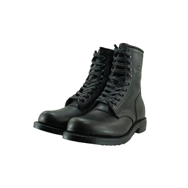 【送料無料】 ラウンドトゥ プレーントゥ 本革 編み上げ 編上げ レースアップ CHIPPEWA チペワ SERVICE BOOTS (BLACK WHIRL WIND) 1901G20 ブーツ ブラック 黒 クロ メンズ シューズ 靴 58