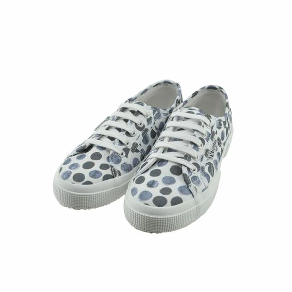 送料無料 10% OFF SALE SUPERGA スニーカー スペルガ SUPERGA 2750 FANTASY COTU 水彩 ドット 水玉 ローカット カジュアル 通学・通勤 2750 PRINT 1A001W00 ホワイト/ネイビー...