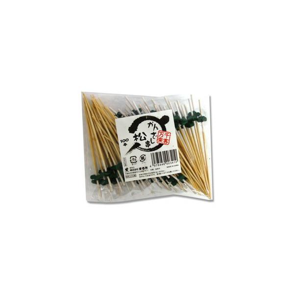 ■サイズ　：直径１．８ｍｍ×長さ9ｃｍ<br>■材質　：天然木（竹）<br>■入り数　：１袋（１００本入）<br>■商品説明　：松のモチーフが付いたかざり串です。