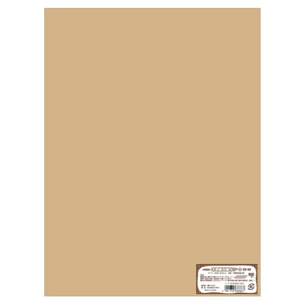 油分の多いお菓子の敷き紙や惣菜の包み紙としてご利用いただけます。<br><br>サイズ　300×400mm<br>材質　未晒耐油紙40g<br>入数　500枚<br>